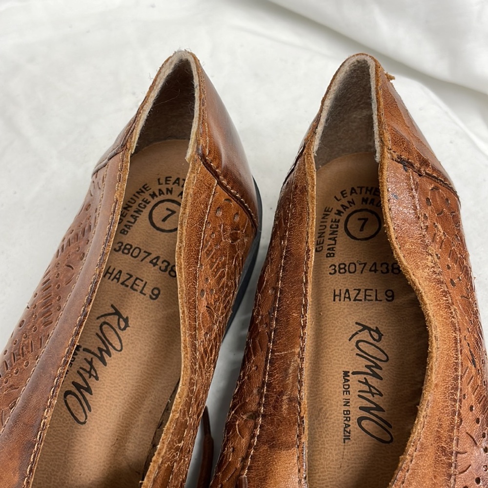 Vintage Romano Made In Brazil Leather Loafers Ladies … - Gem